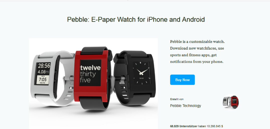 Best of Crowdfunding - Pebble Kickstarter